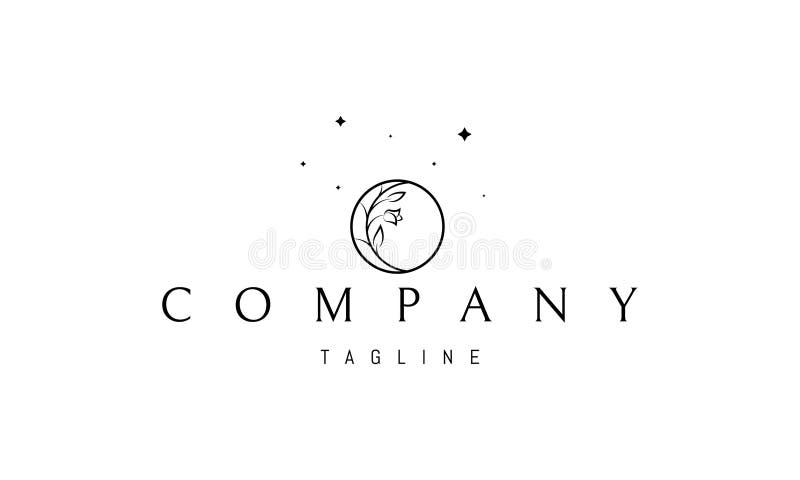 Vector Logo on Which an Abstract Image of the Moon with a Rose Inside ...