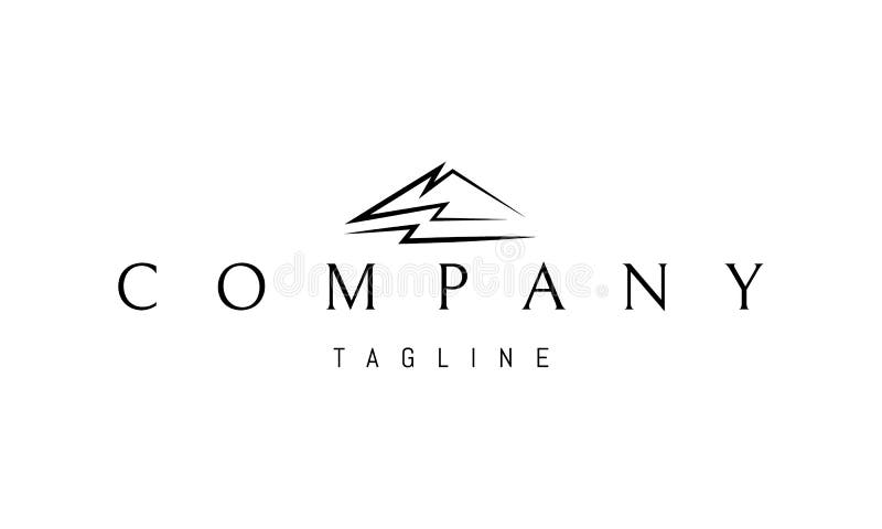 Vector Logo on Which an Abstract Image of a Mountain and a River in the ...