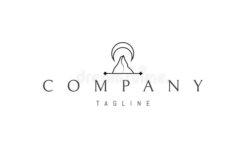 Vector Logo on Which an Abstract Image of a Rock with an Inverted Moon ...