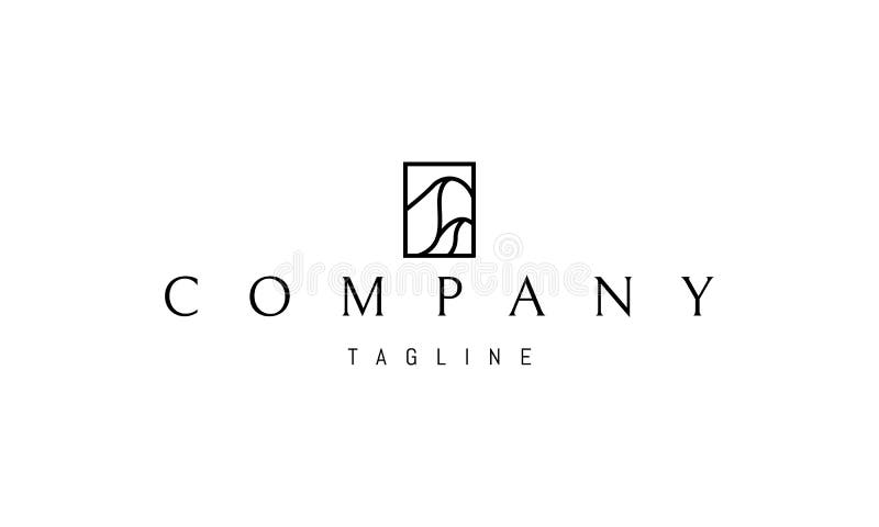 Vector Logo on Which an Abstract Image of Two Hills in a Linear Style ...