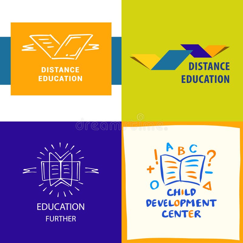Vector Logo Distance Education, the Study of the Logo. Education Stock ...