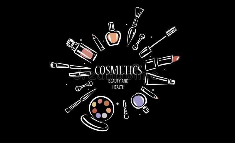 Vector Logo Drawn by Cosmetics on a Black Background Stock Vector ...