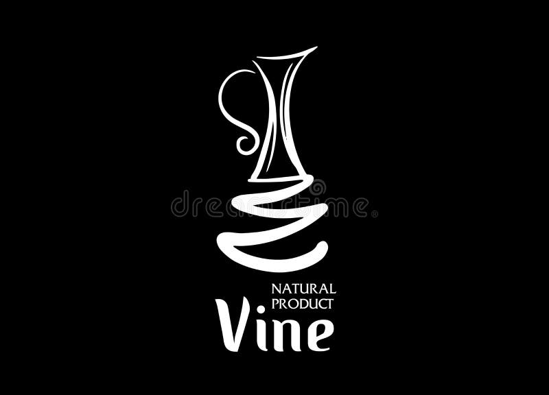 Vector Logo Drawn by Hand. Wine Making Jug Stock Vector - Illustration ...