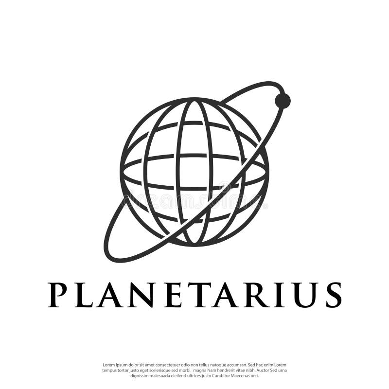 Vector Logo of Earth or Planet Logo Using Line Art Stock Vector ...