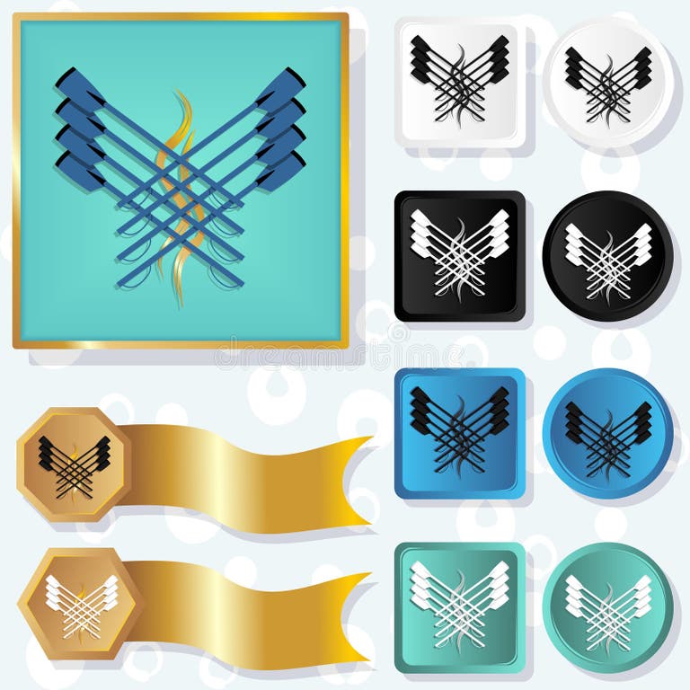 Vector Logo Emblem of Rowing with Button Stock Illustration ...