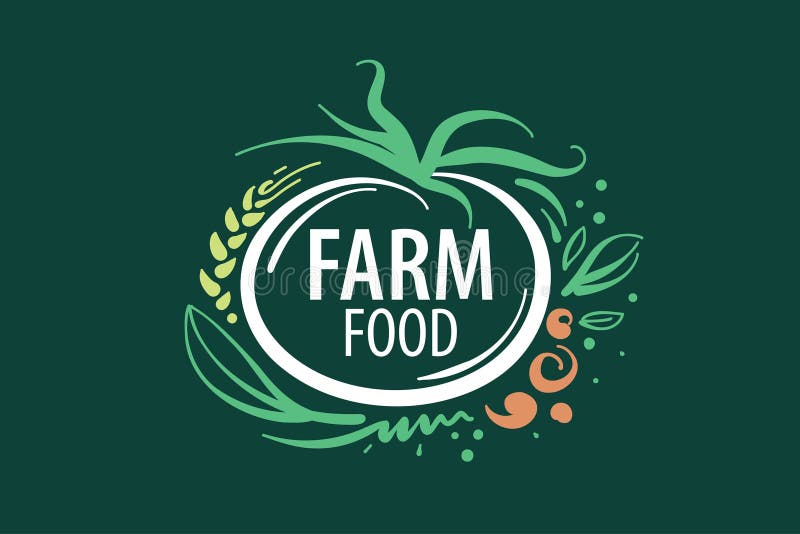 Vector Logo of Farm Products, Hand-drawn Stock Illustration ...