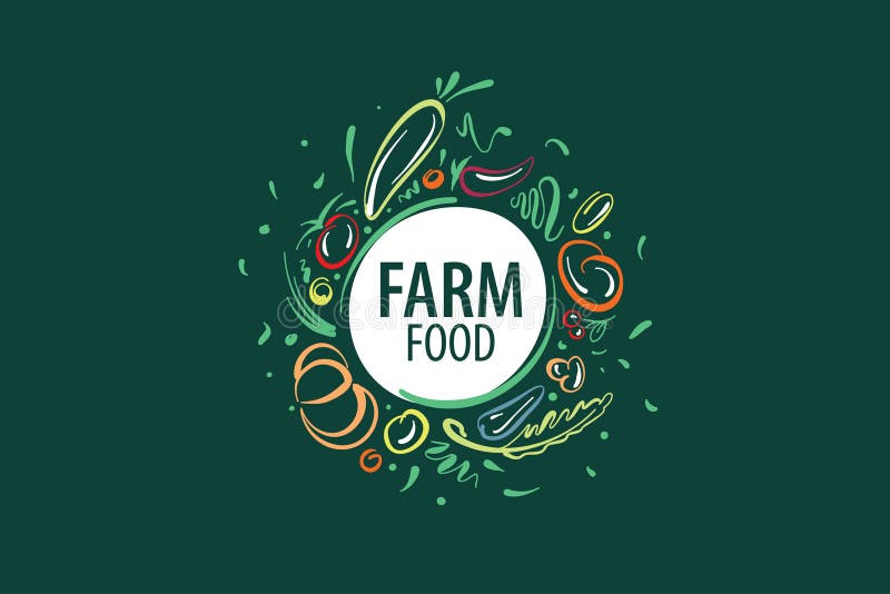 Vector Logo of Farm Products, Hand-drawn Stock Illustration ...