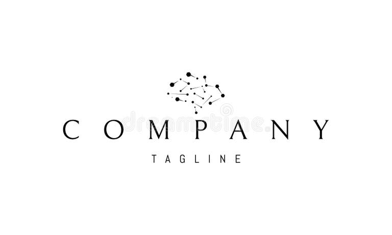 A Vector Logo Featuring an Abstract Image a Brain Formed from Connected ...