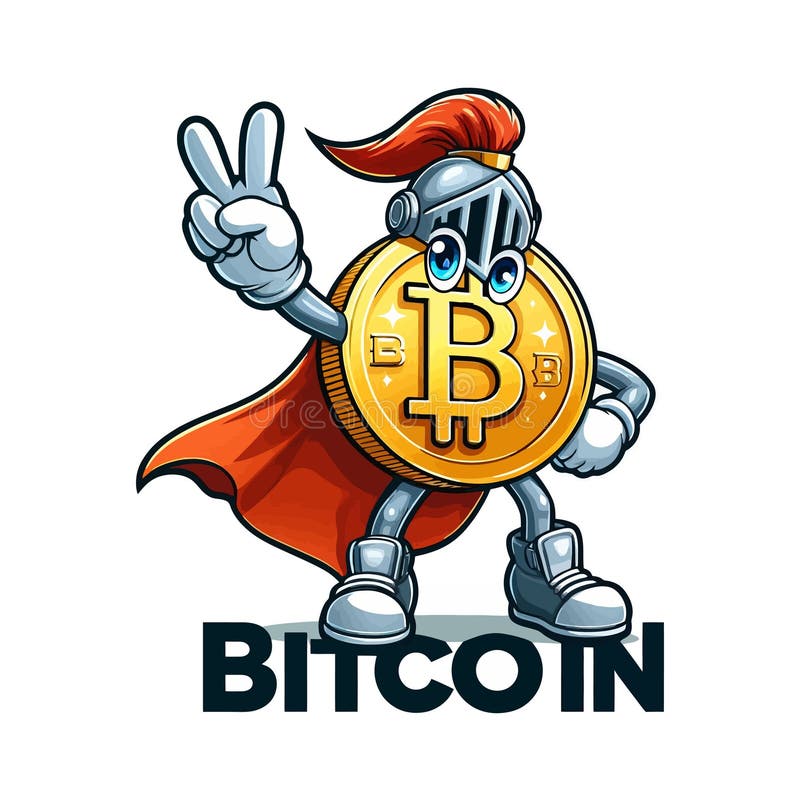 "Bitcoin Mascot Logo – Funny Blockchain Emblem Talisman Vector ...