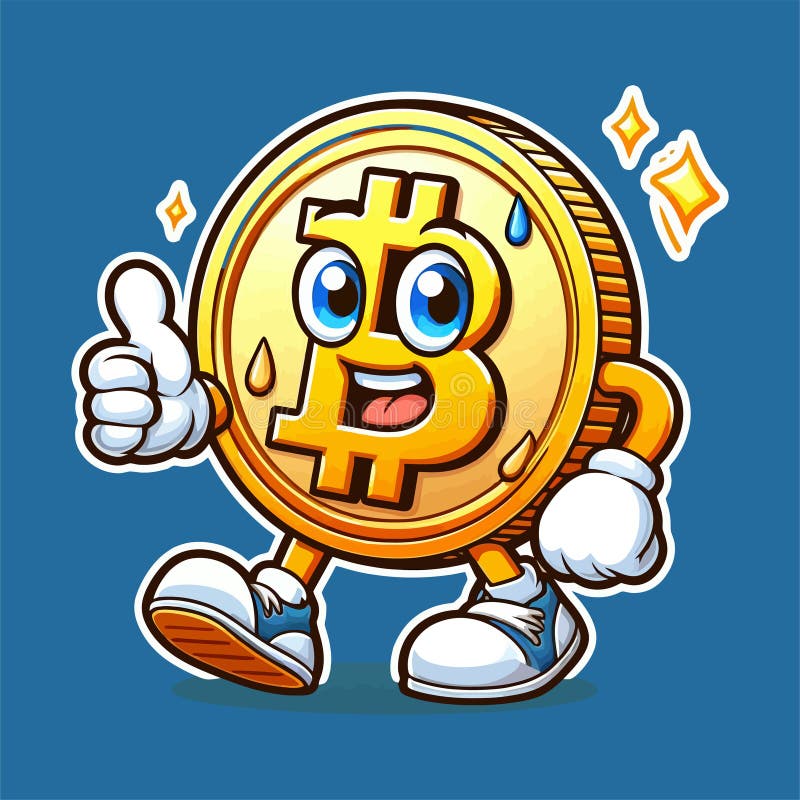 "Bitcoin Mascot Logo – Funny Blockchain Emblem Talisman Vector ...