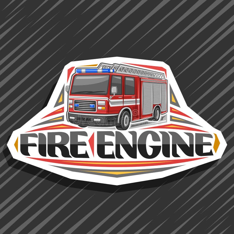 Fire Apparatus Logo Fire Truck Thin Line Icon, Public Transport