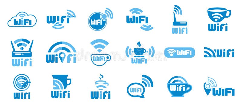 Vector Logo of Free Wi-Fi, Service and Settings Stock Vector ...