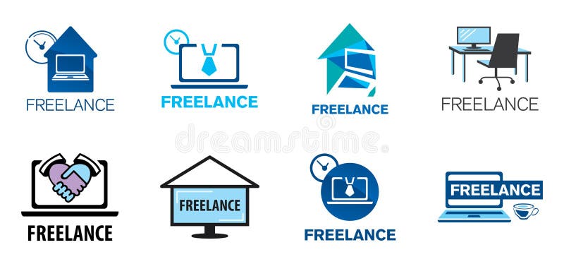 Vector Logo for Freelancing and Remote Work Stock Illustration ...