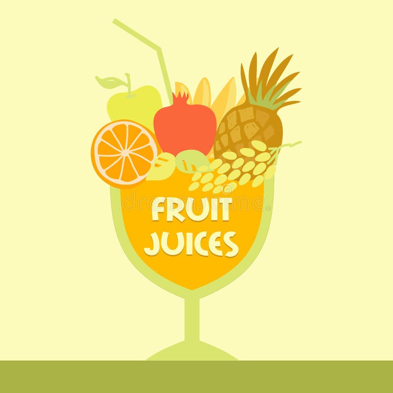 Vector Logo Fruit Juice Multifruit Smoothies Stock