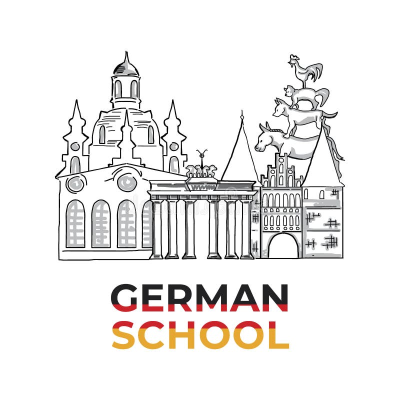 Vector Logo of the German Language School Stock Vector - Illustration ...