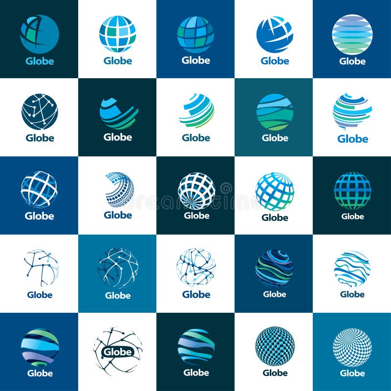Set of Icon Earth Global Communication Concept. Simple Globe. Stock ...