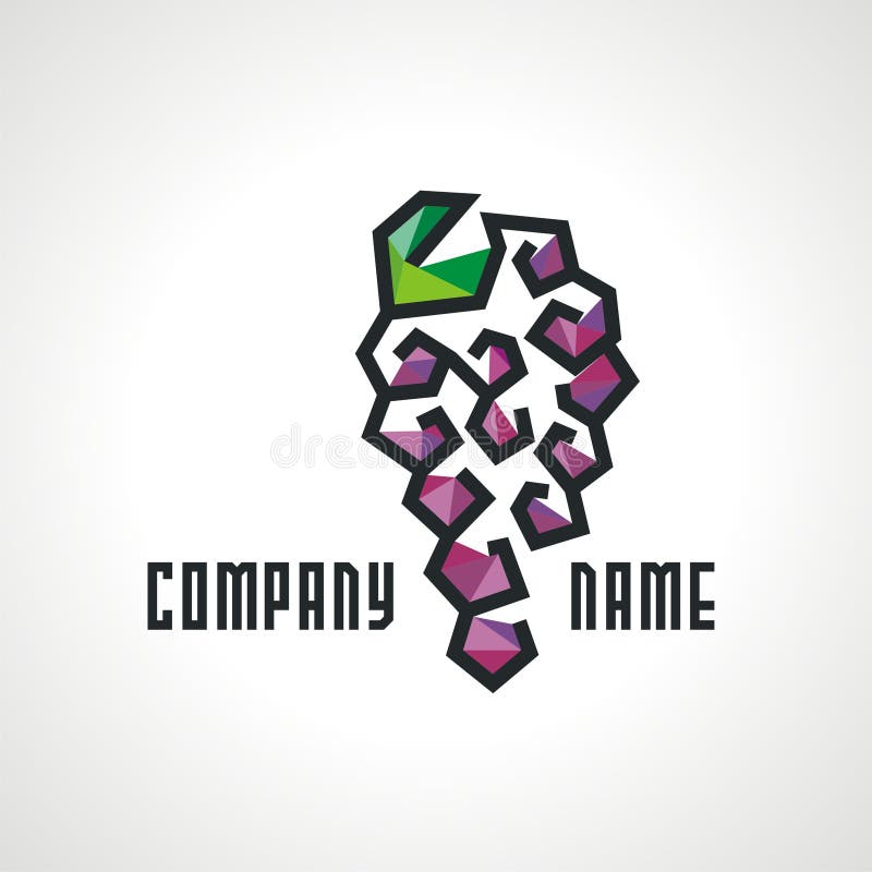 Vector logo grapes. stock vector. Illustration of graphic - 80615537