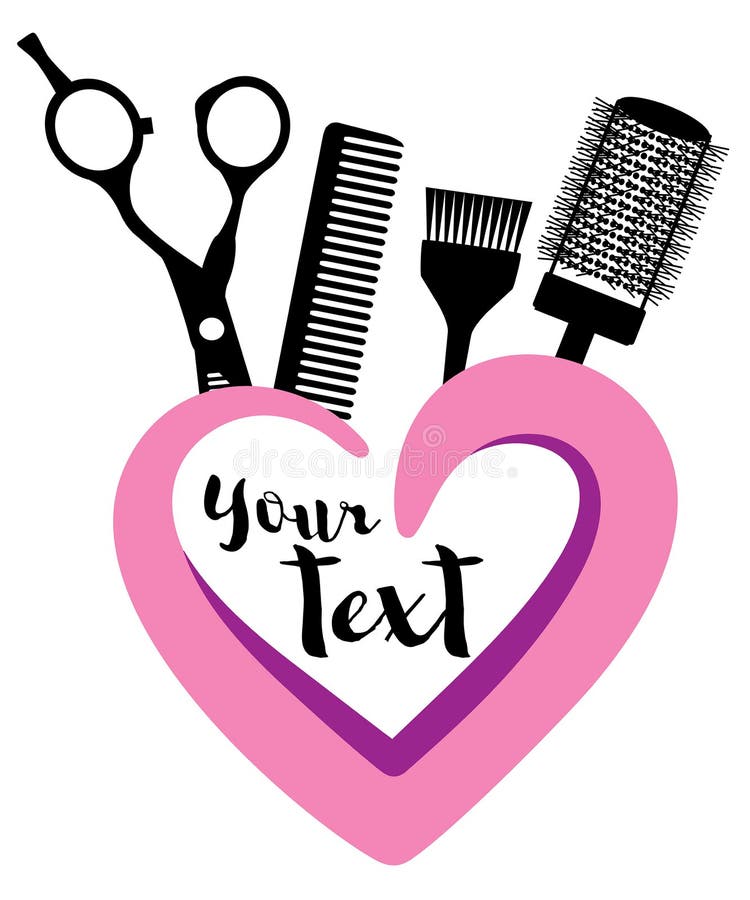 Vector Logo for Hair Salon with Scissors and Comb. Stock Vector ...