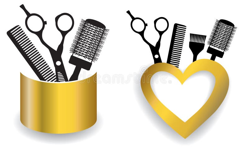 Vector Logo for Hair Salon with Scissors and Comb Stock Vector ...