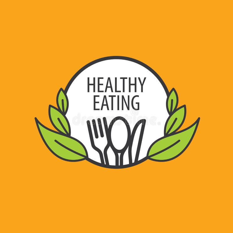 Vector logo healthy eating stock vector. Illustration of knife - 126264508