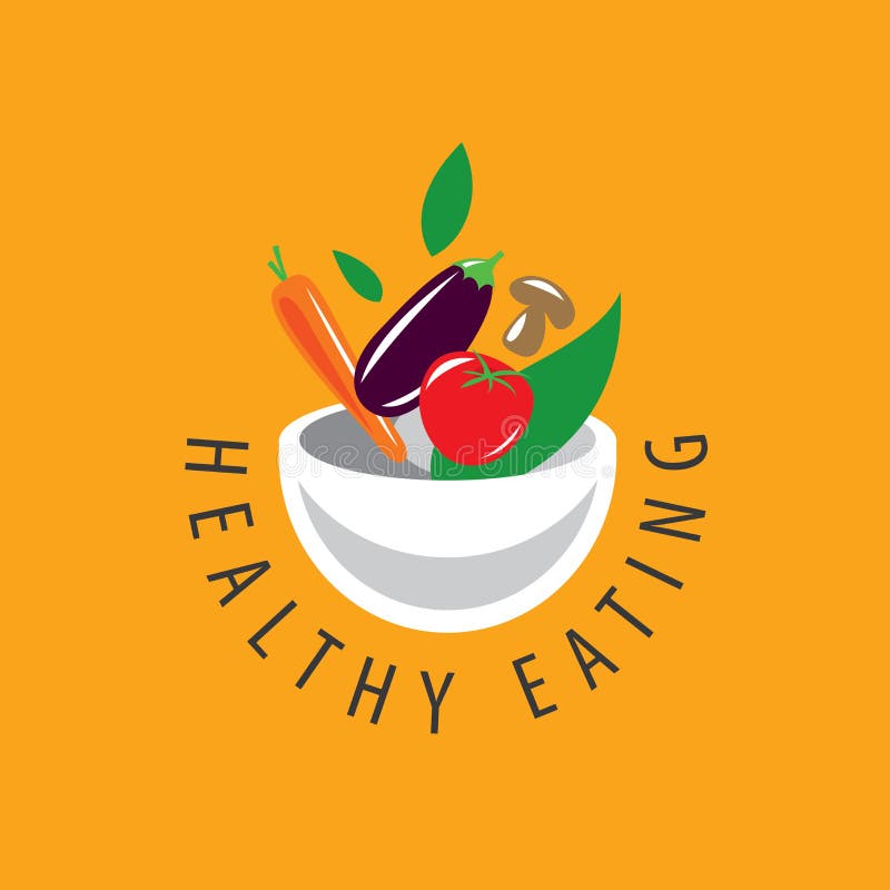 Vector logo healthy eating stock vector. Illustration of emblem - 126264321
