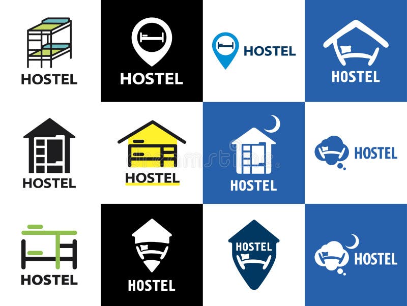 Vector Logo of the Hostel and Hotel Stock Illustration - Illustration ...