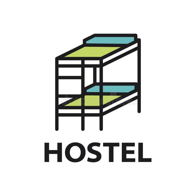 Vector Logo of the Hostel and Hotel Stock Illustration - Illustration ...