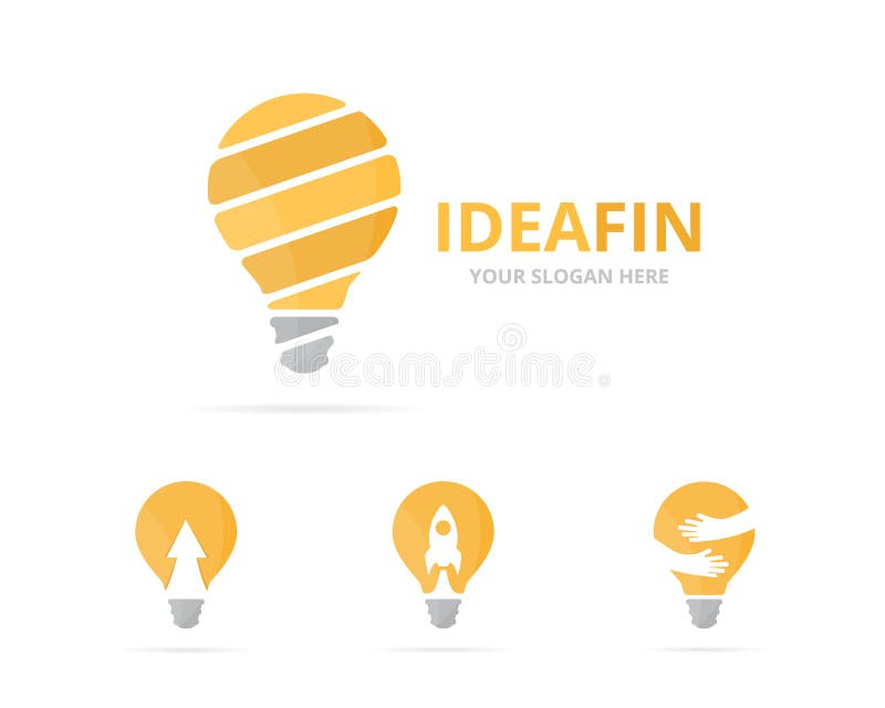 Set of Lamp Logo Combination. Lightbulb Symbol or Icon Stock Vector ...