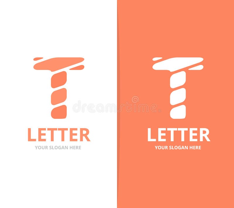 Unique Vector Letter T Logo Design Template. Stock Vector ...