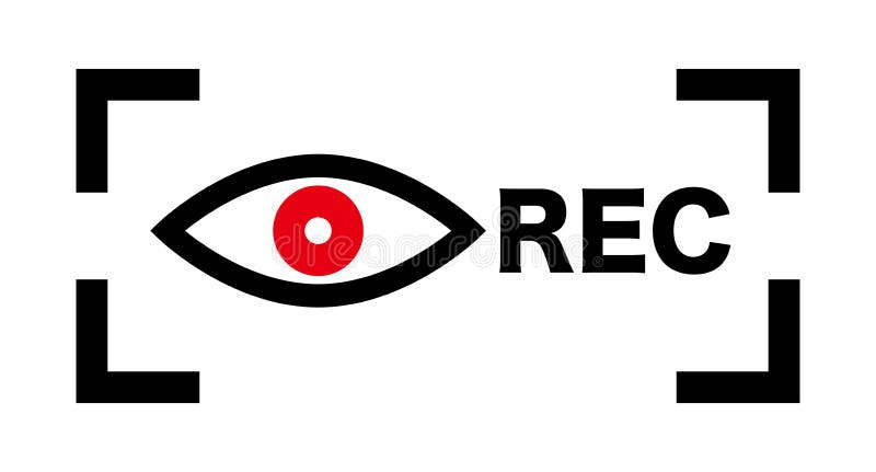 Eye Icon and REC Logo. Vectors about Recording. Stock Vector ...