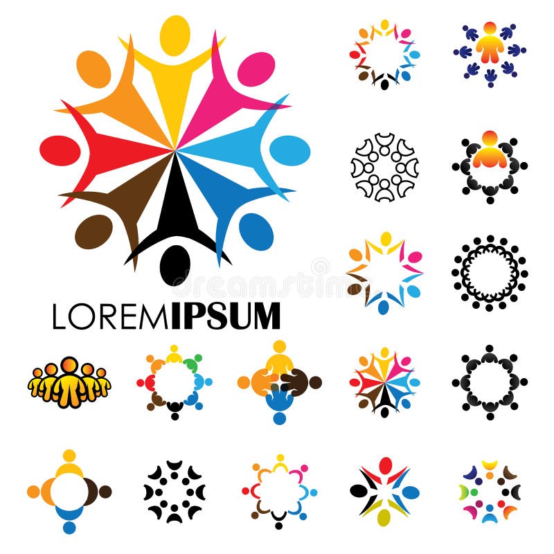 Vector Logo Icons of People Together - Sign of Unity Stock Vector ... Vector Logo Icons of People Together - Sign of Unity Stock Vector ...