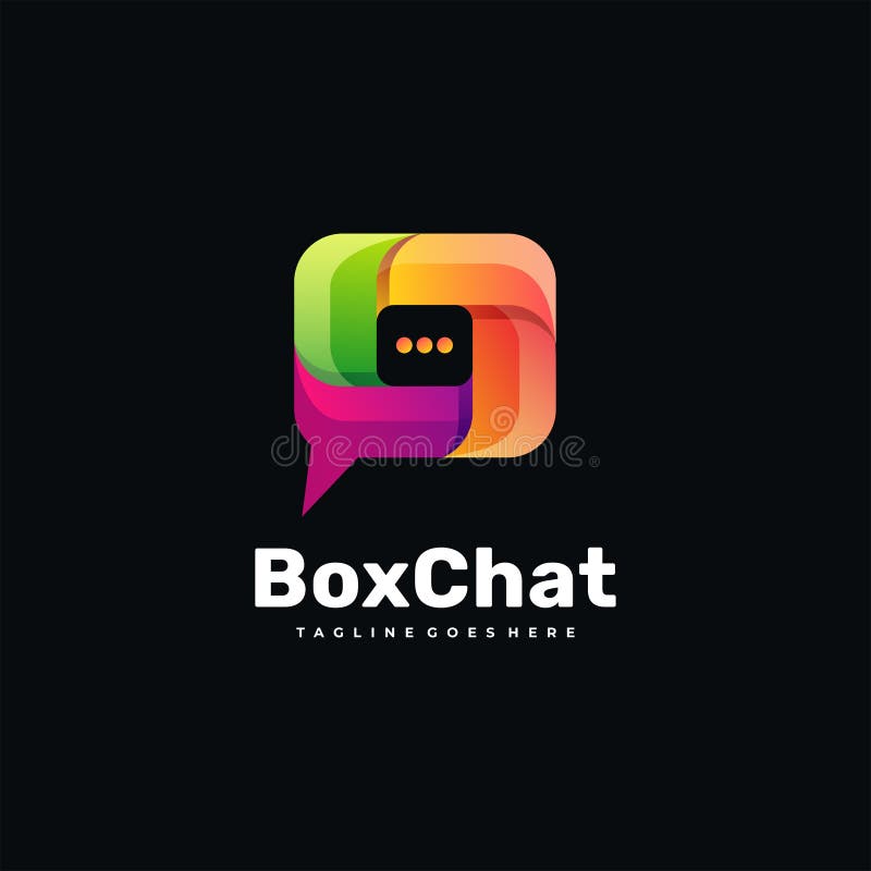 Box Chat Gradient Colorful stock vector. Illustration of simple - 221347350
