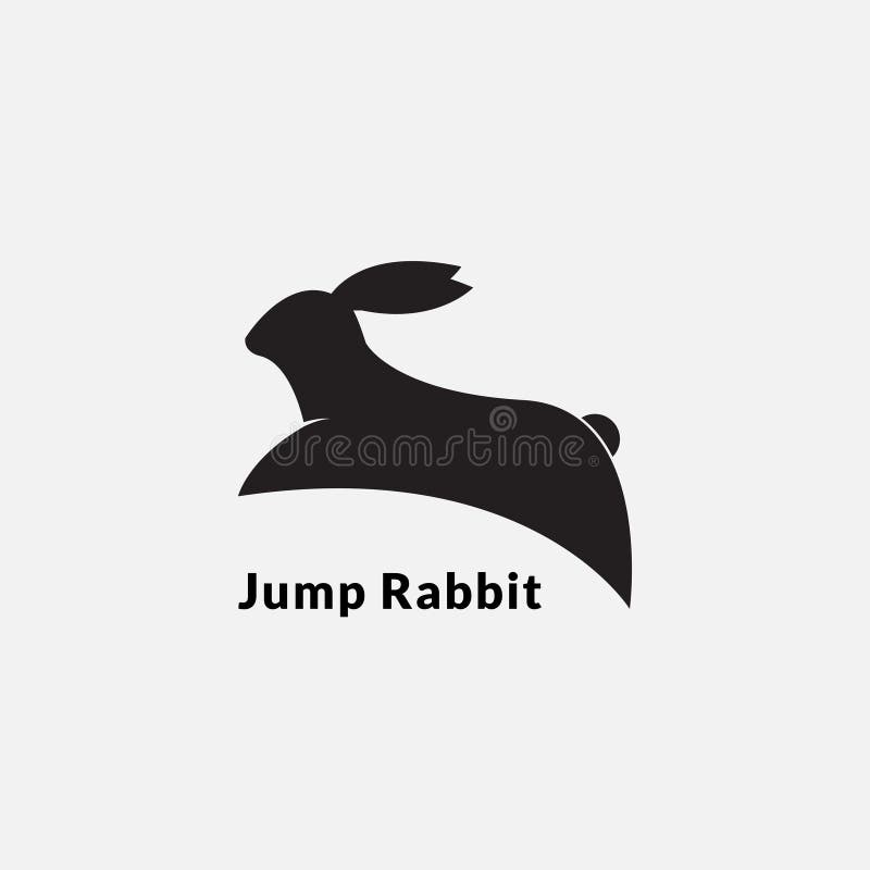 Vector Logo Illustration Rabbit Jump Silhouette Style Stock Vector ...