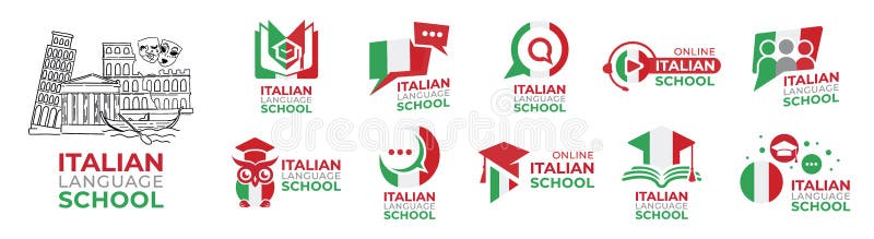 Vector Logo of the Italian Language School Stock Vector - Illustration ...