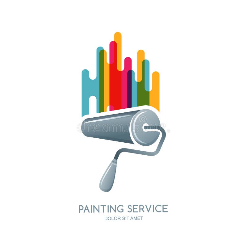 Vector Logo, Label or Emblem Design Element. Paint Roller and ...