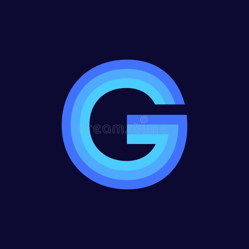 Vector Logo Letter G Blue Glowing Stock Vector - Illustration of symbol ...