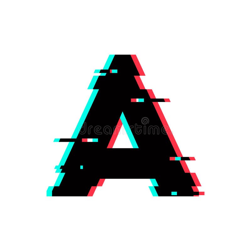 Vector Logo Letter a Glitch Distortion Stock Vector - Illustration of ...