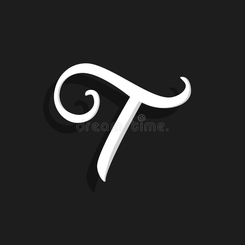 Vector Logo Letter Manuscrito T Ilustración del Vector - Ilustración de ...