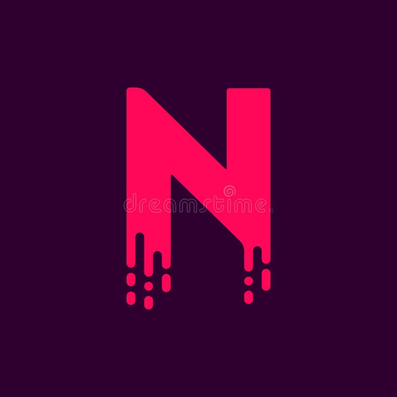 Dripping Vector Logo Letter N Stock Vector - Illustration of geometric ...