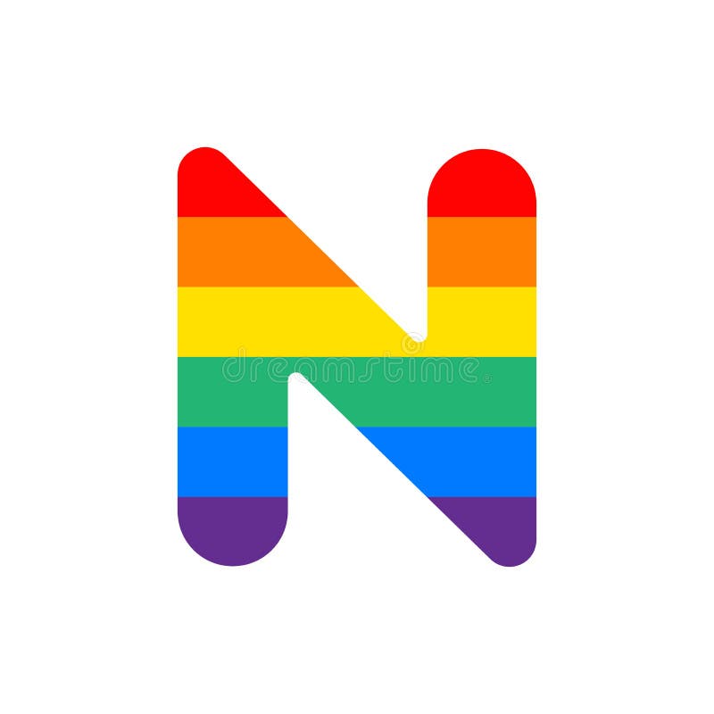 Vector Logo Letter N Rainbow Stock Vector - Illustration of branding ...