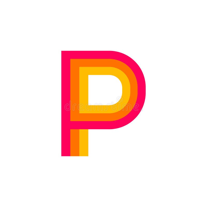 Vector Logo Letter P Red Glowing Stock Vector - Illustration of ...