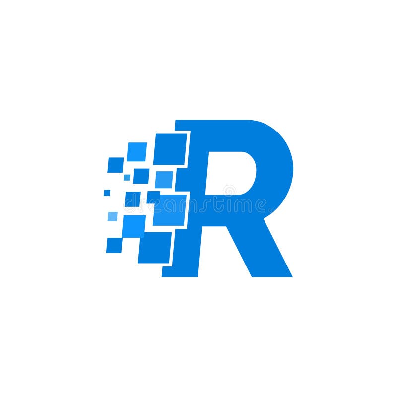 Vector Logo Letter R Blue Blocks Cubes Stock Vector - Illustration of ...