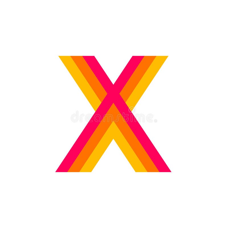 Vector Logo Letter X Red Glowing Stock Vector - Illustration of icon ...