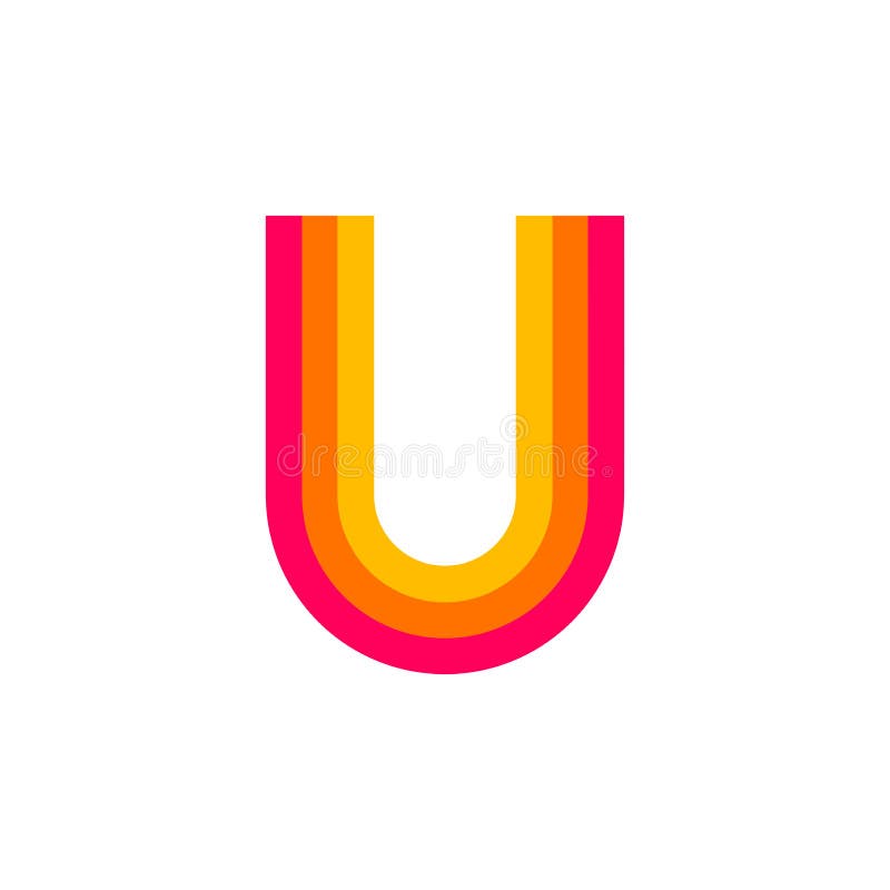 Vector Logo Letter U Red Glowing Stock Vector - Illustration of font ...