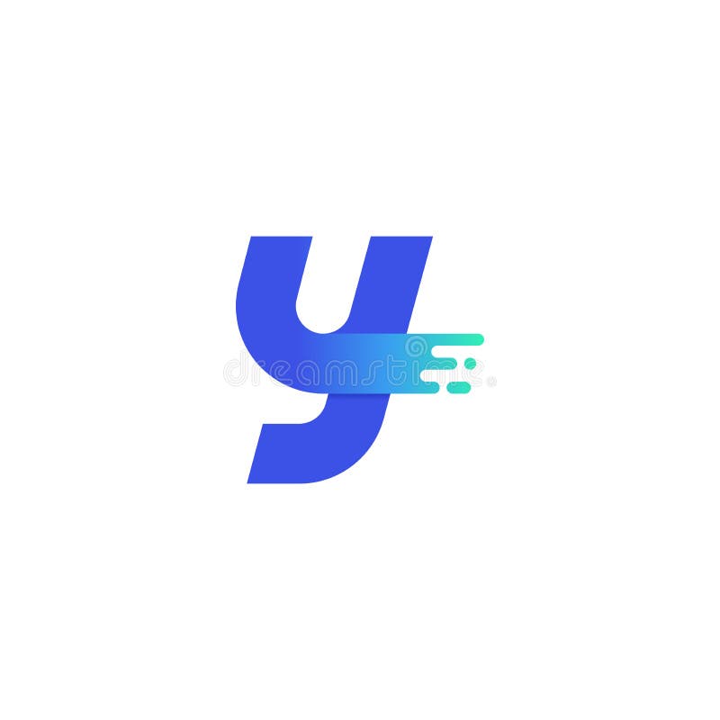 Vector Logo Letter Y Modern Blue Green Gradient on Right Side Stock ...