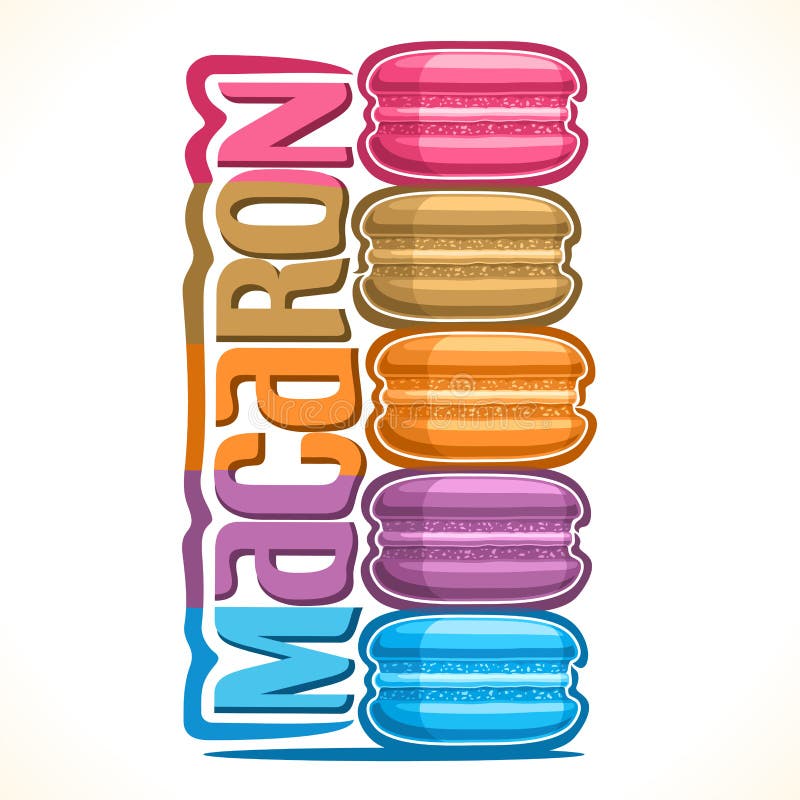 Vector Macaron Set with Different Tastes. Cartoon Flat Style Stock ...