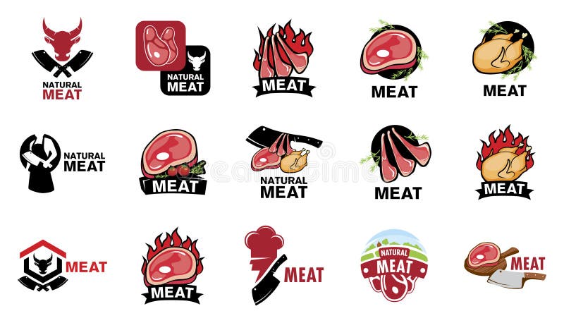 Vector Logo of a Meat Shop and Restaurant Stock Vector - Illustration ...