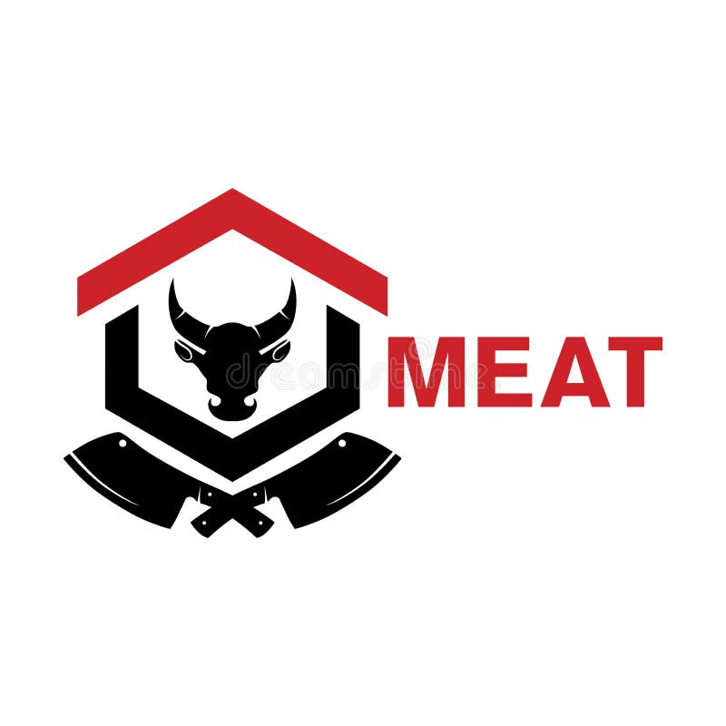 Vector Logo of a Meat Shop and Restaurant Stock Vector - Illustration ...