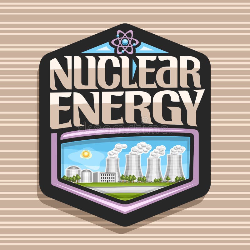 Nuclear Energy Concept Banner Header. Stock Vector - Illustration of ...