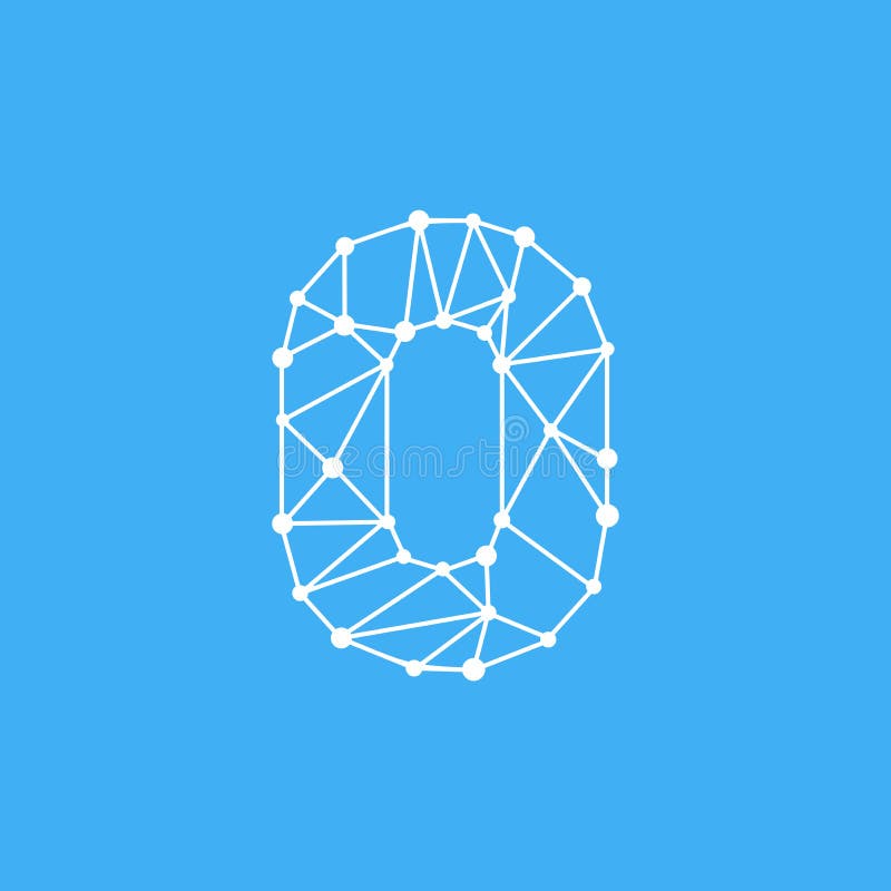 Vector Logo Number 0 Dots Lines Stock Vector - Illustration of modern ...